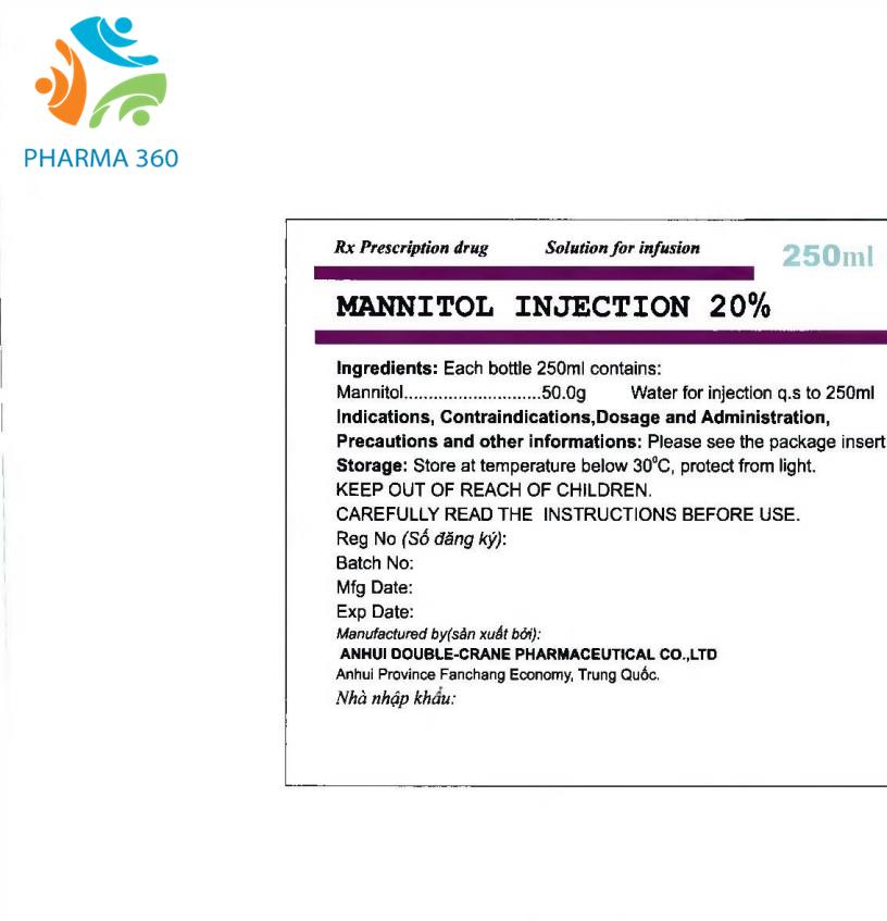 Hướng dẫn sử dụng dung dịch tiêm truyền tĩnh mạch MANNITOL INJECTION 20%
